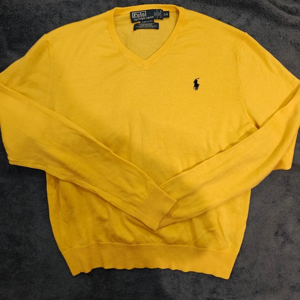 Polo Ralph Lauren | Sweaters | Polo Ralph Lauren Mens Yellow Merino ...